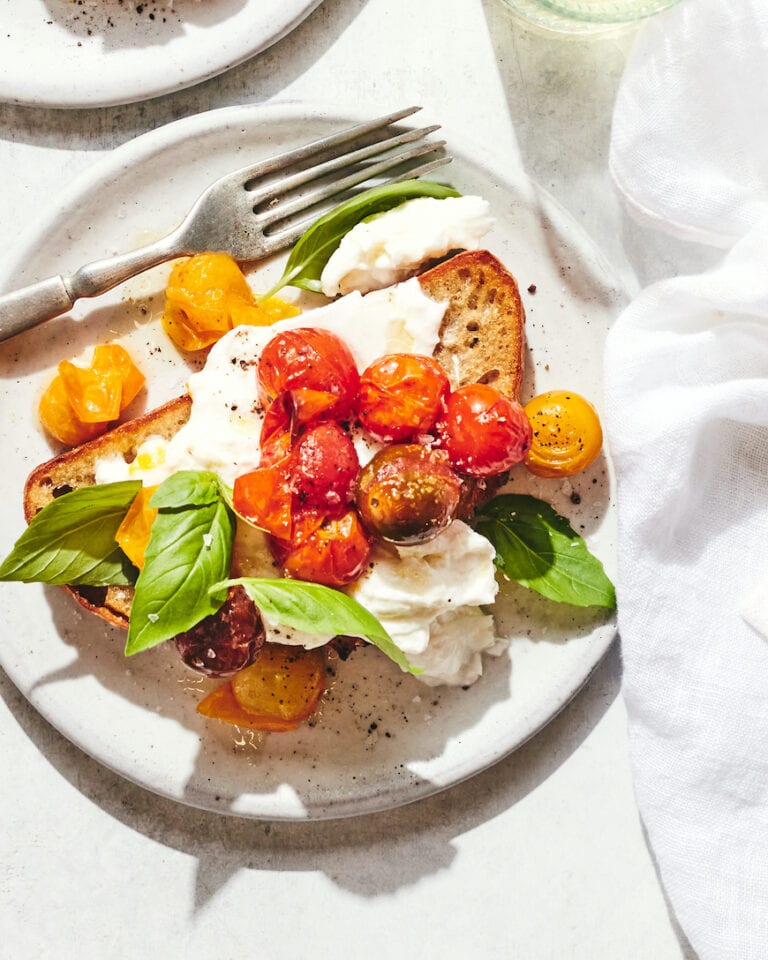 Burrata Tomato Toast - What's Gaby Cooking