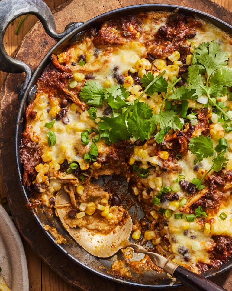 Skillet Chipotle Chicken Enchilada Bake - What's Gaby Cooking