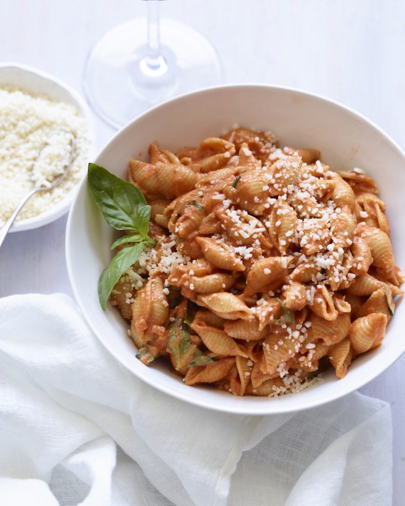 Shells with Tomato Cream Sauce - What's Gaby Cooking