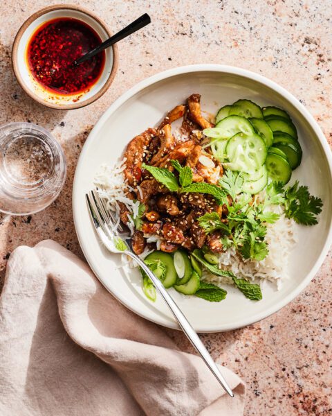 Sticky Glazed Pork Rice Bowls - What's Gaby Cooking