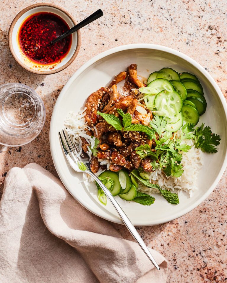 Sticky Glazed Pork Rice Bowls - What's Gaby Cooking