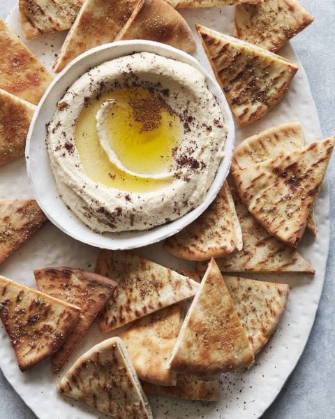 The Best Hummus and Herbed Baked Pita Chips - What's Gaby Cooking